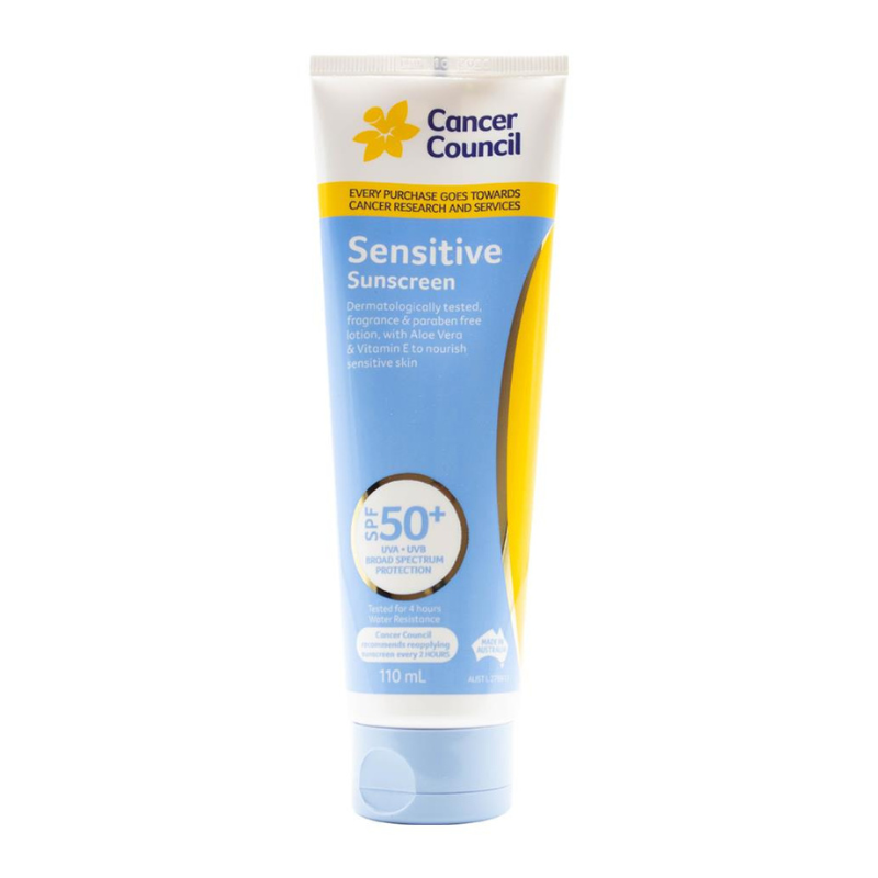 Purchase Cancer Council Sensitive Sunscreen Spf 50+ 110ml Online | JWN Shop
