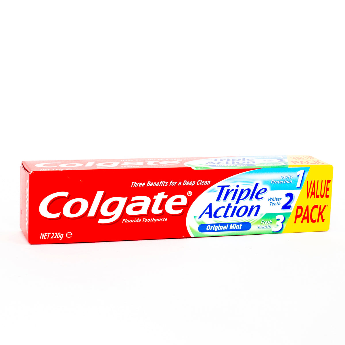 Colgate Toothpaste Triple Action Original Mint Value Pack 220g – JWN Shop