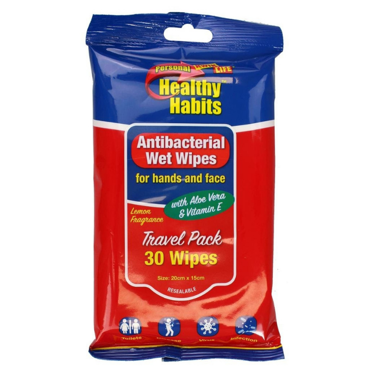 Kwik Life Antibacterial Wet Wipes For Hands And Face Travel Pack 30 Wi ...